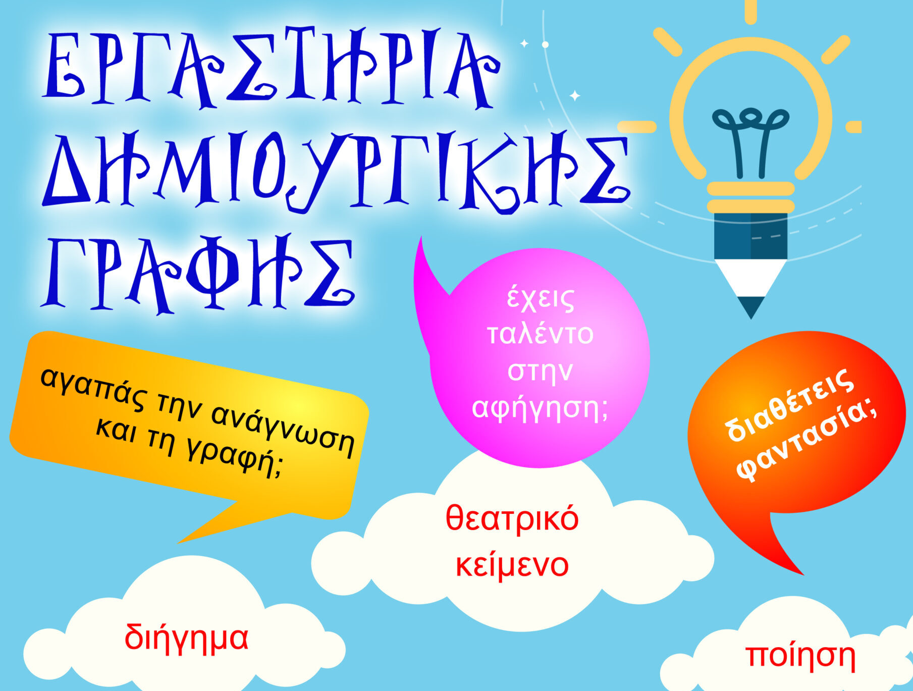 Εργαστήρια Δημιουργικής Γραφής στην Τήνο για πέμπτη χρονιά!